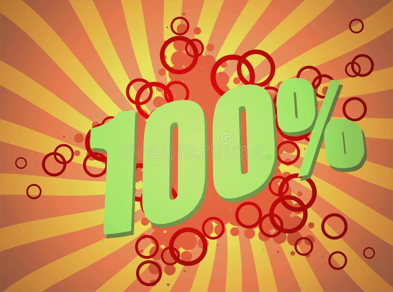 Background with Star and Hundred Percent Stock Illustration ...