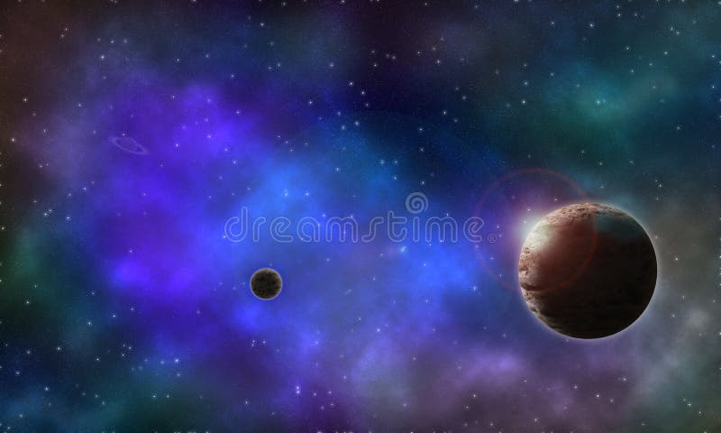 Background Starry Night Sky Planets-1 Stock Illustration - Illustration ...