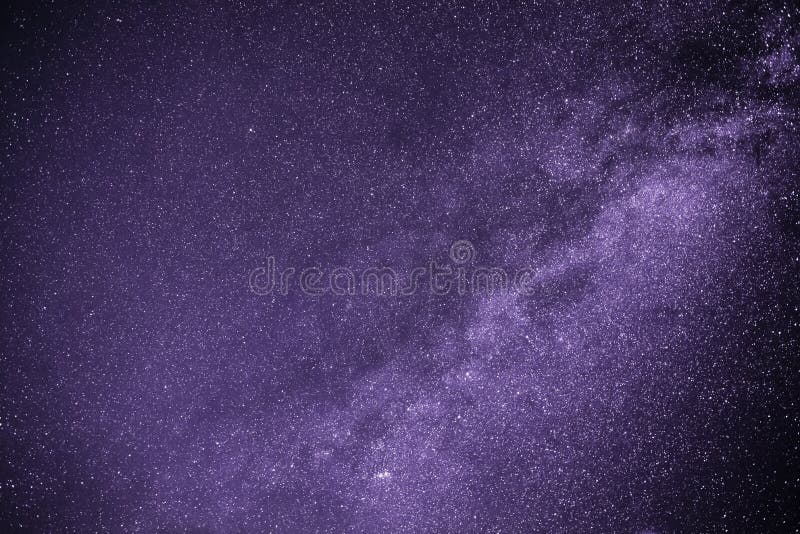 Background of Starry Purple Night Sky with the Milky Way Stock Image ...