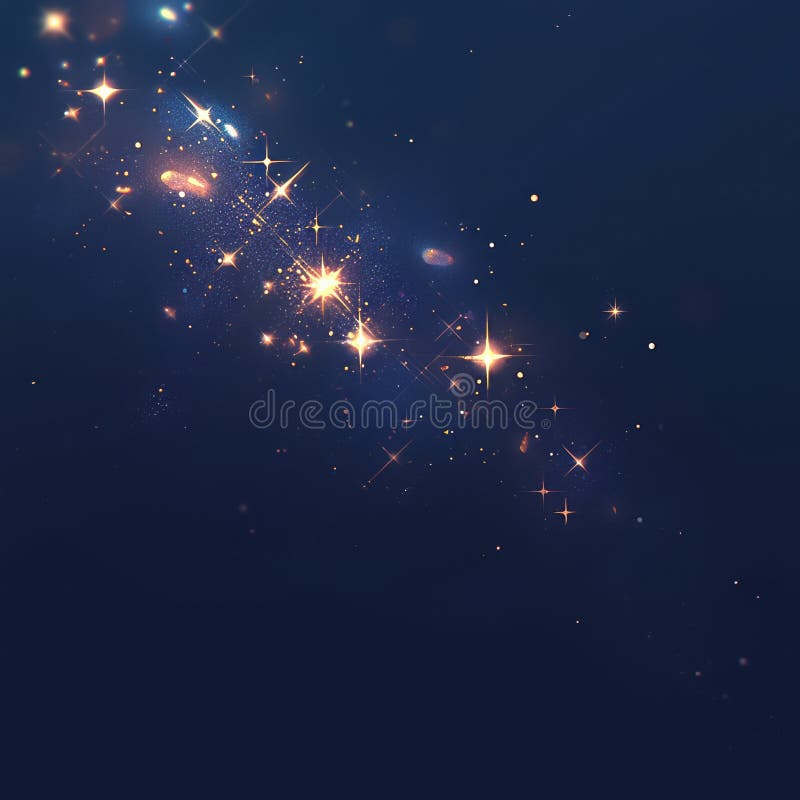 Background from the Starry Sky with Bright Orange Stars, Blurred Sky ...