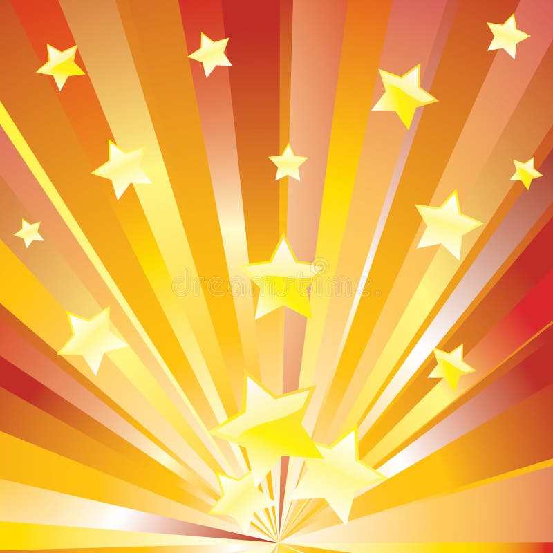 Background with Light Rays and Stars Stock Illustration - Illustration ...