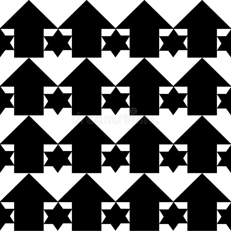 Background with Stars Six Pointed and Arrows Stock Illustration ...