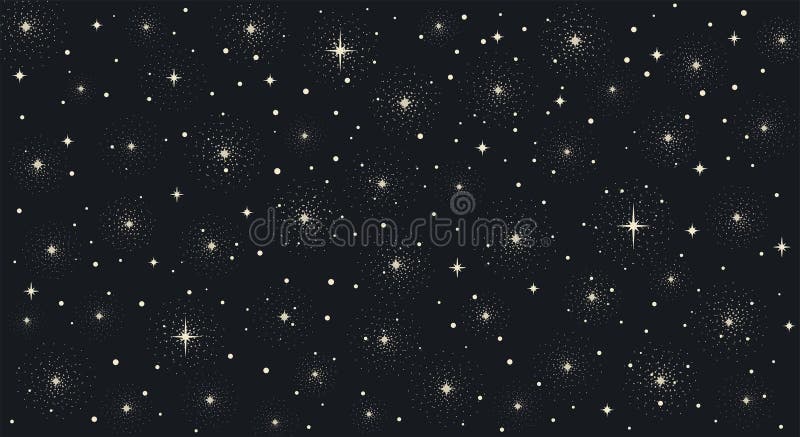 Background with Stars, Vector Pattern Night Sky Filled with Lots of ...