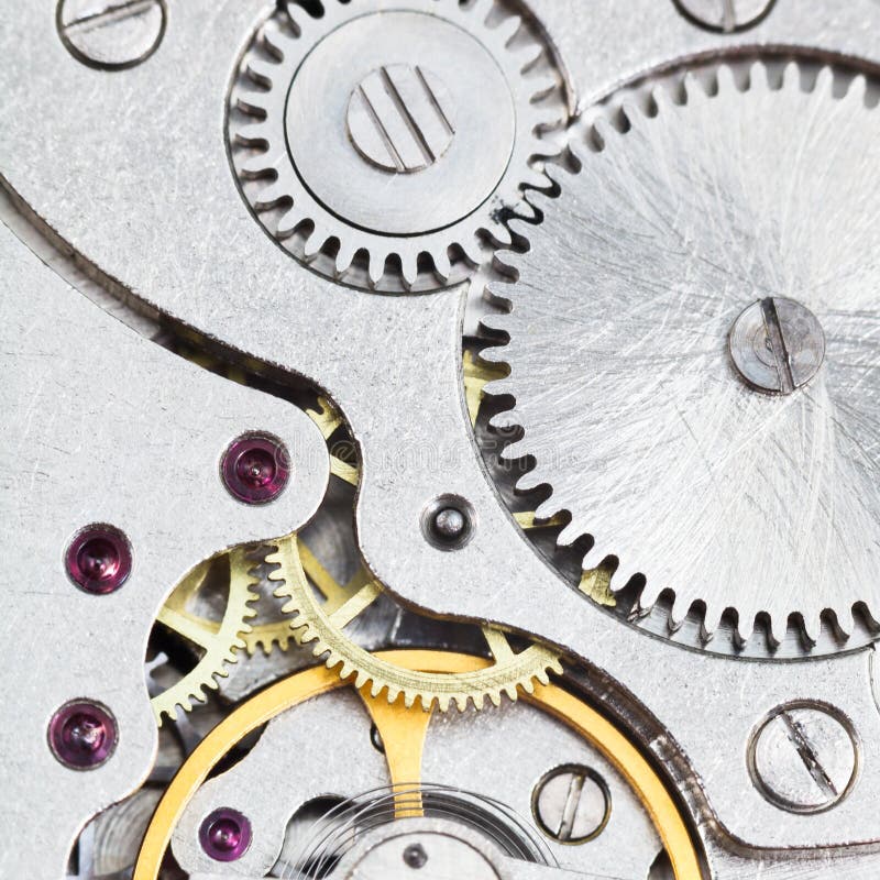 Background from Steel Movement of Retro Watch Stock Photo - Image of ...