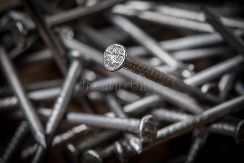 Background with Steel Nails Stock Photo - Image of macro, tool: 133129208