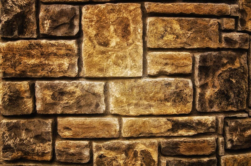 Background of a Stone Fence of Structural Stones, Light Brown Color ...
