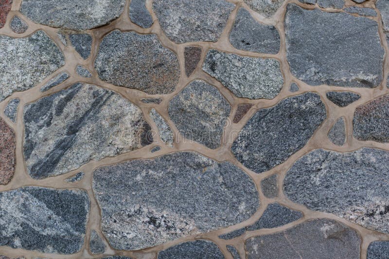 Background with a Stone Pattern Texture. Large Stones are Cemented in ...