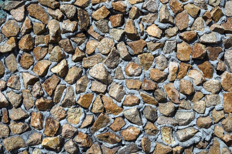 Old Granite Wall of Small Stone Fragments Stock Image - Image of ...