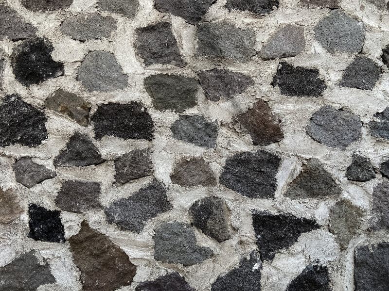 Solid Stone Walls Mixed with Cement Stock Image - Image of grey ...