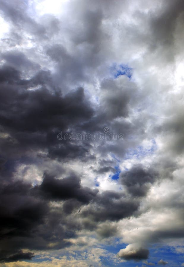 Dark Big Grey Storm Clouds. Dramatic Sky. Stock Image - Image of ...