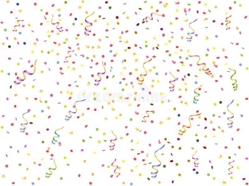Background with Streamer and Confetti Stock Vector - Illustration of ...