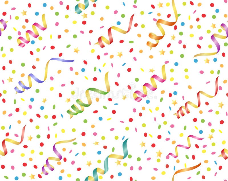 Background with Streamer and Confetti Stock Vector - Illustration of ...