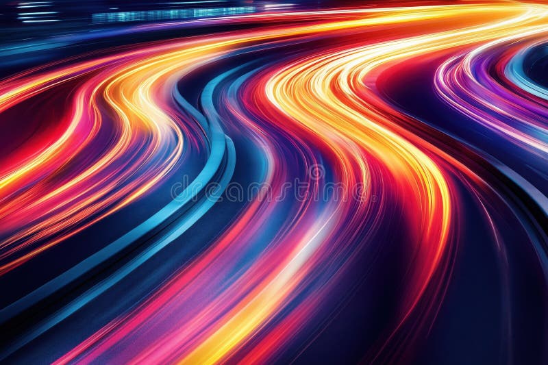 A Background with Streams of Light Trails in Various Colors, Creating a ...