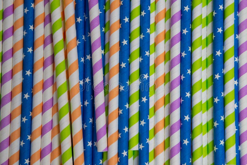 Background of Striped Drink Straws in Different Colors Stock Image ...