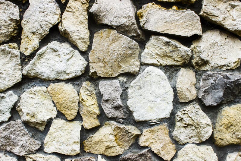 Background - Strong Wall of Rubble Stone Stock Photo - Image of ...