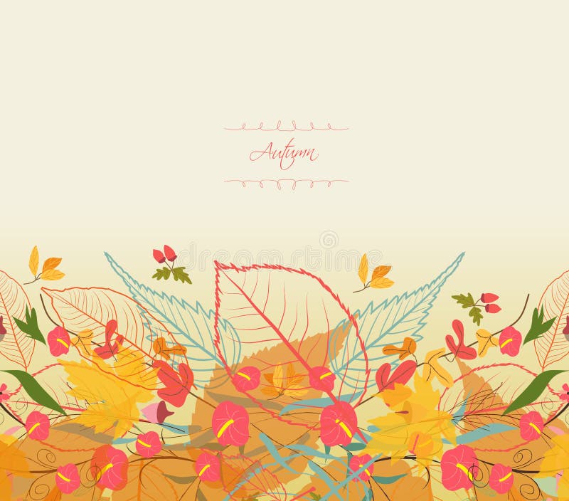 Background of Stylized Autumn Leaves for Greeting Cards Stock Vector ...