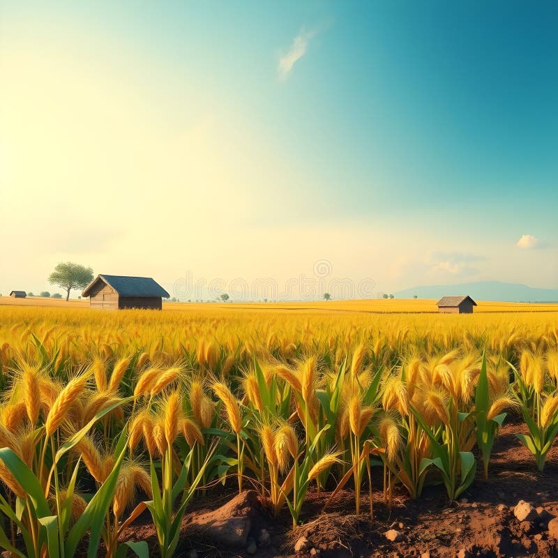 A Background with Stylized Crops or Natural Resources Stock ...