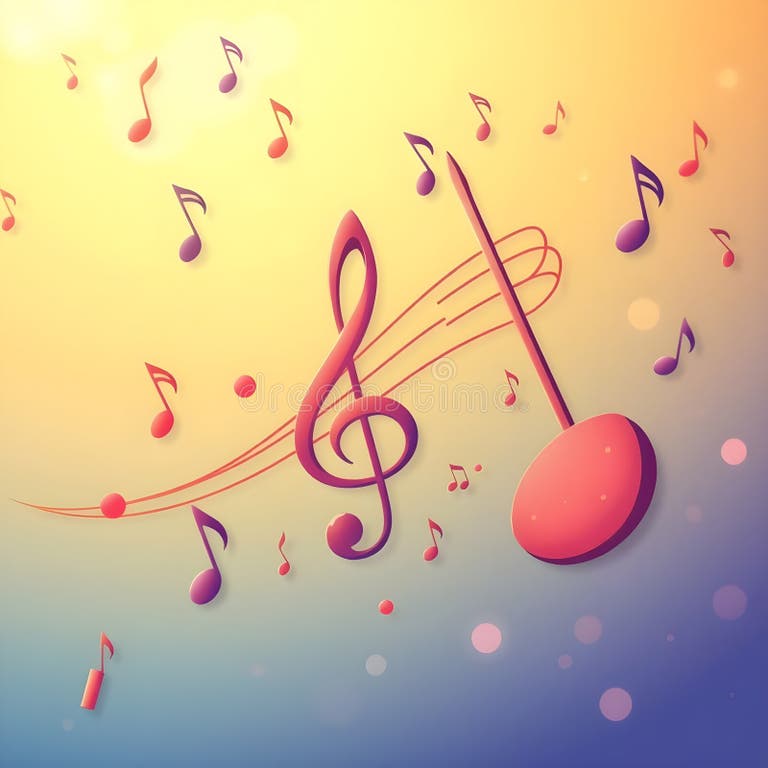 A Background with Stylized Musical Notes or Instruments Stock ...