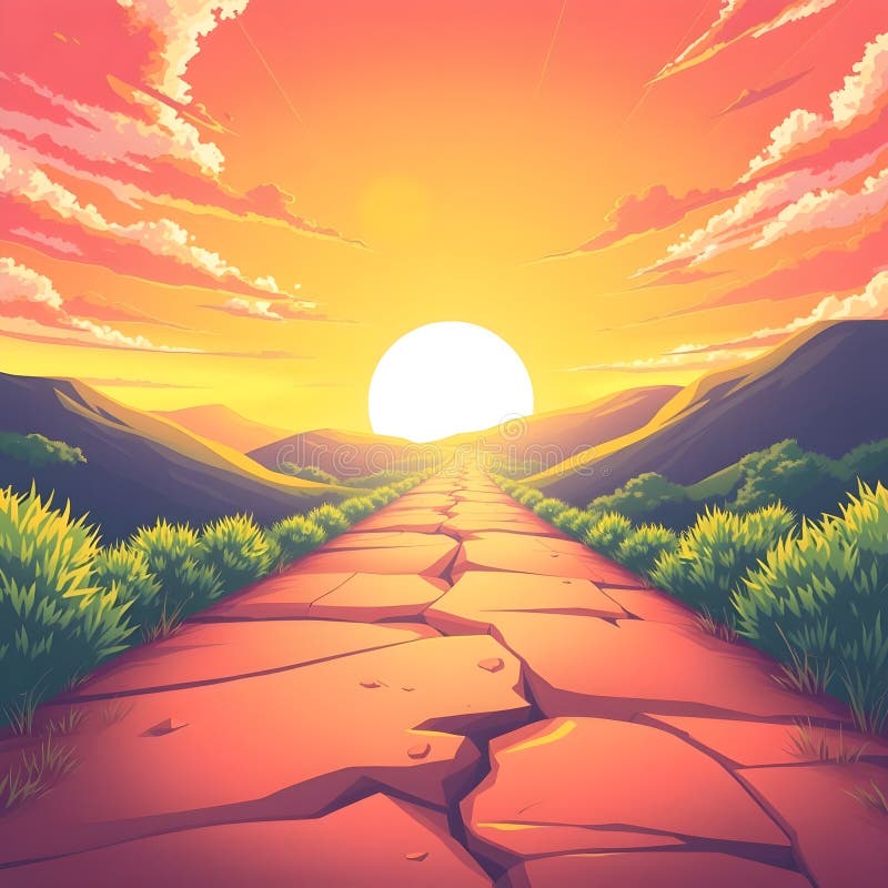 A Background with a Stylized Path Leading Towards a Bright Stock ...