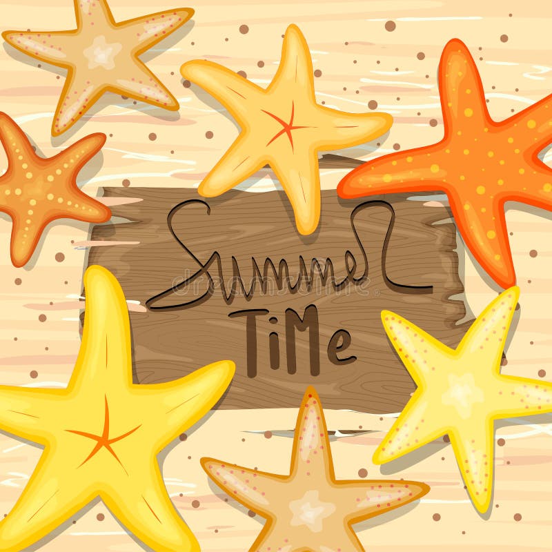 Background with Summer Items. Cartoon Style Stock Illustration ...