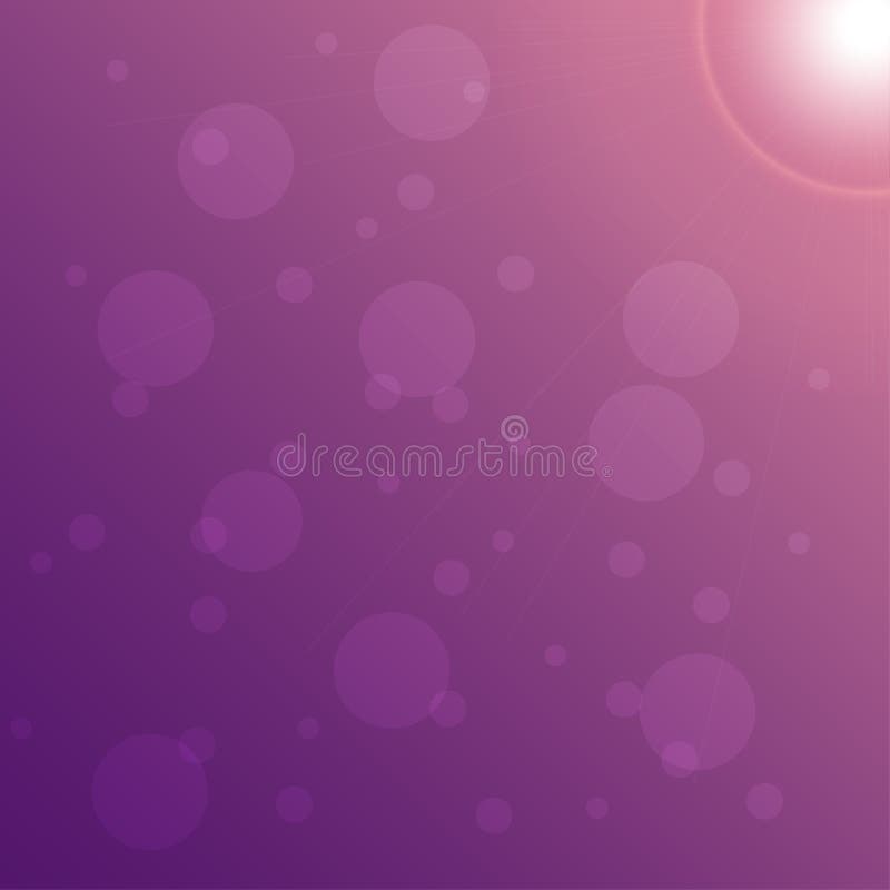Background with Sun Rays and Bokeh. Vector Purple Background Stock ...