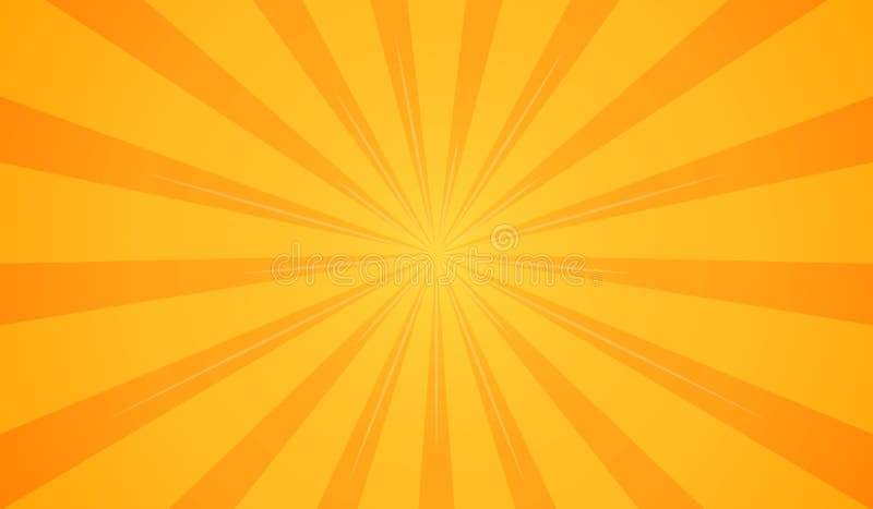 Background with Sun Rays Yellow. Radial Glitter on Orange Gradient ...