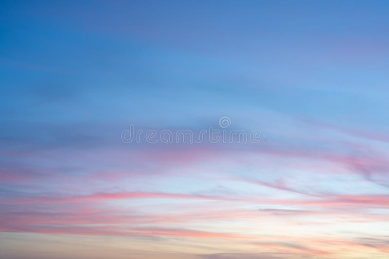 Background of Sunrise Sky with Gentle Colors of Soft Clouds Stock Image ...
