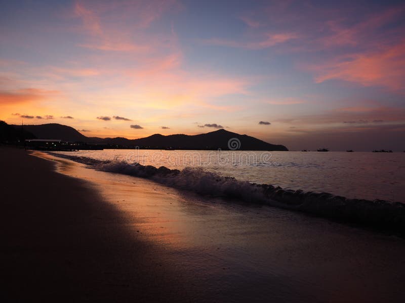 Background Sunset at Sea Shadow and Soft Light Stock Photo - Image of ...