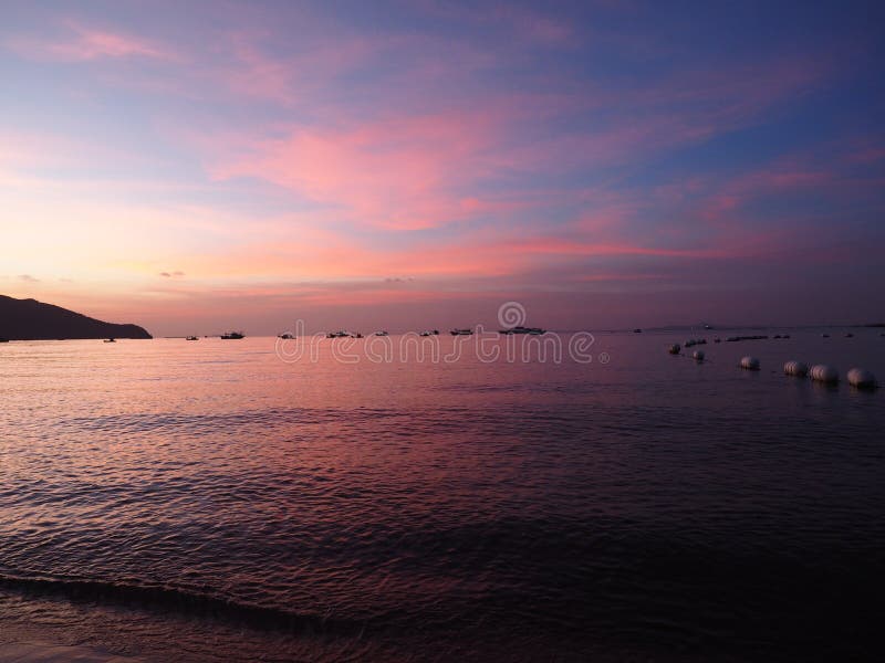 Background Sunset at Sea Shadow and Soft Light Stock Photo - Image of ...