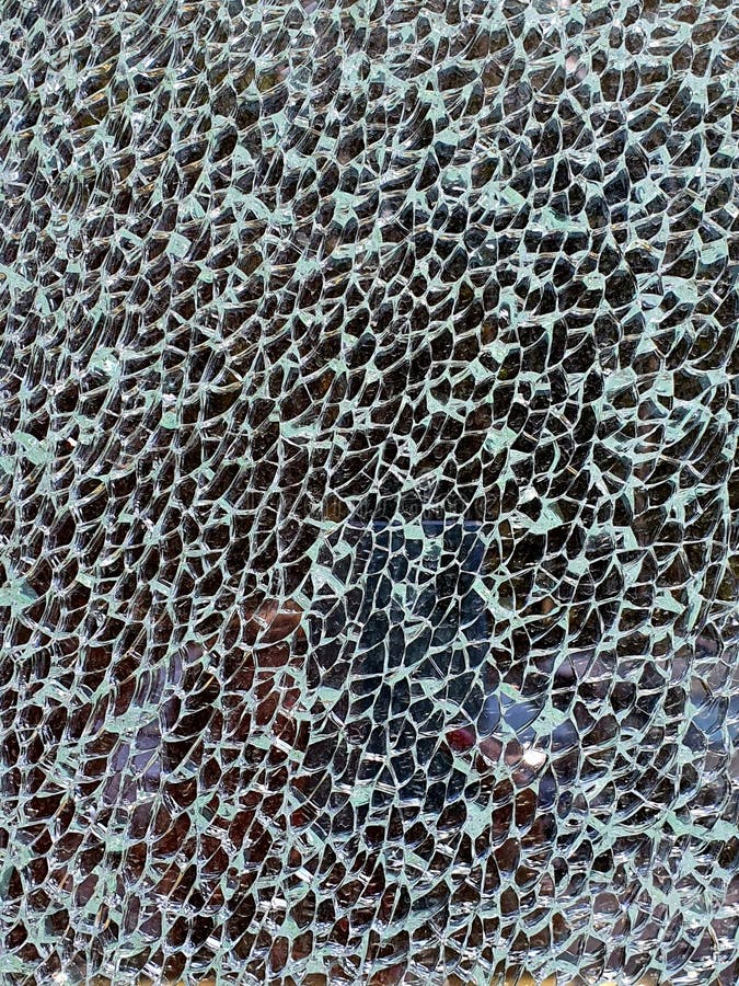 Background: Surface of Broken Triplex Glass Shards on a Black ...