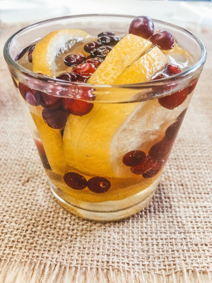 A Background on the Table Refreshing Cocktail of Berries Stock Image ...