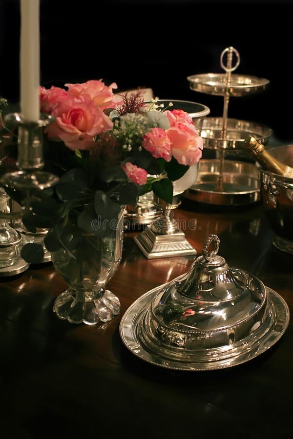 Background with Table Silver Stock Photo - Image of table, celebration ...