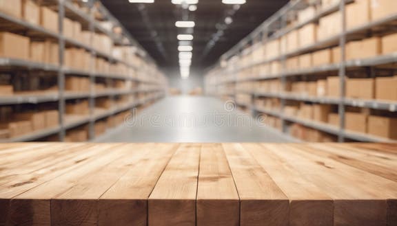 Background with a Table in the Warehouse. Stock Illustration ...