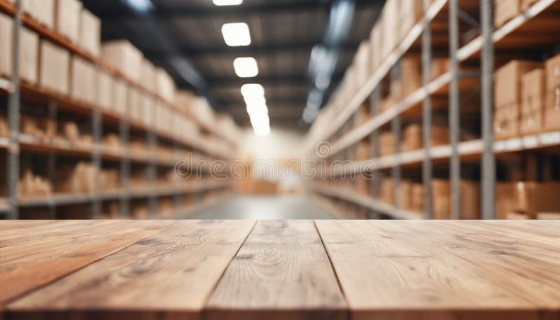Background with a Table in the Warehouse. Stock Illustration ...