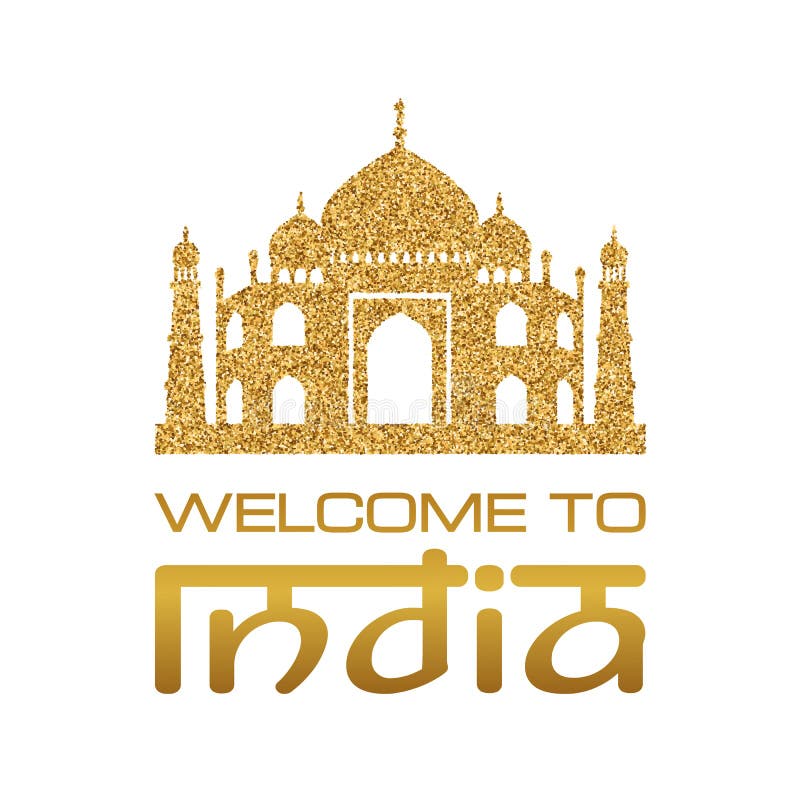 Background with Taj Mahal Vector Gold Silhouette Stock Vector ...