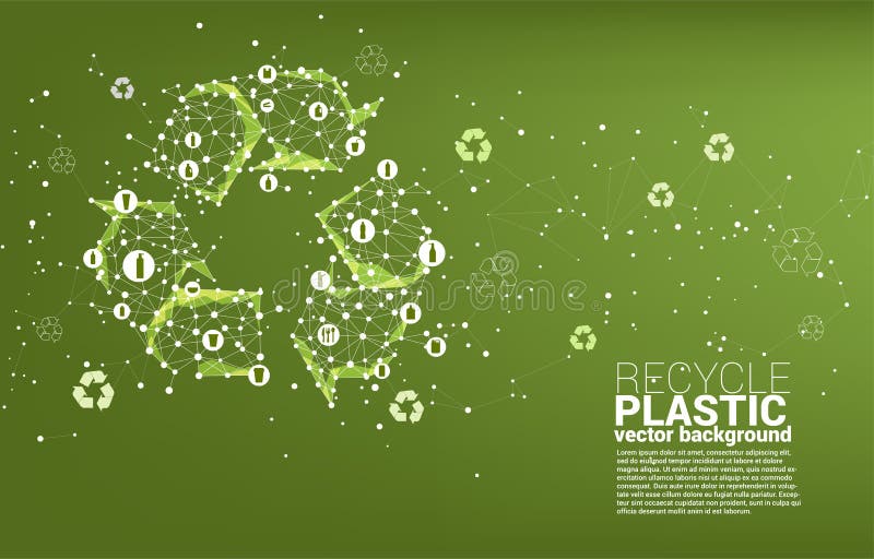 Recycle Icon from Dot Connect Line Polygon Network. Stock Vector ...