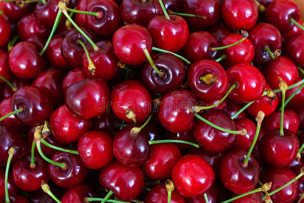 Background of Tasty Sweet Cherry Stock Image - Image of dessert, juice ...