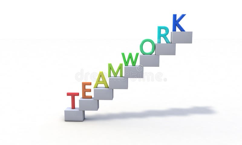 Background of Teamwork, Front View 3d Render Stock Illustration ...