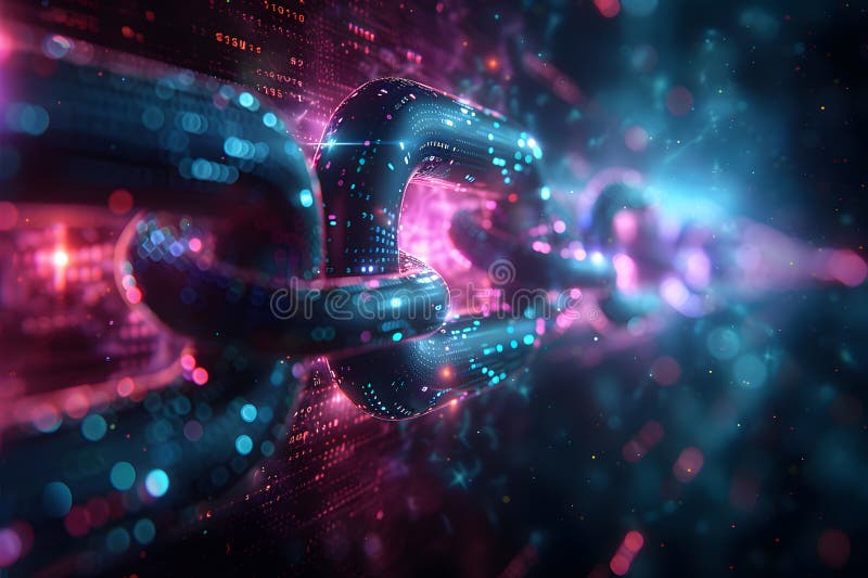 Background with Technological Digital Data Interface Elements ...