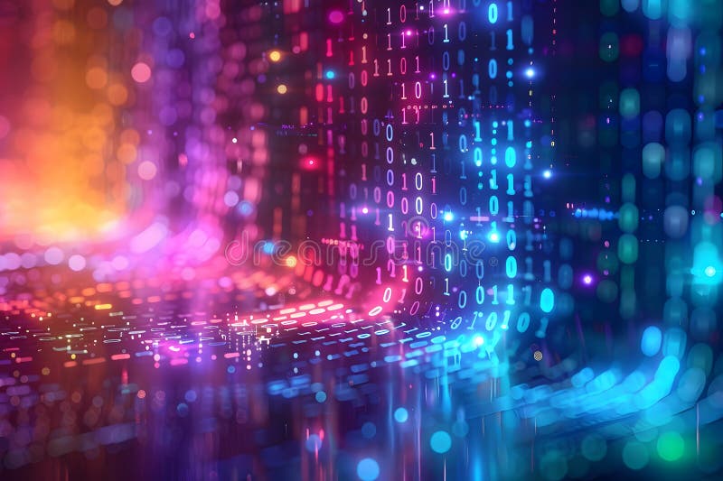 Background with Technological Digital Data Interface Elements ...