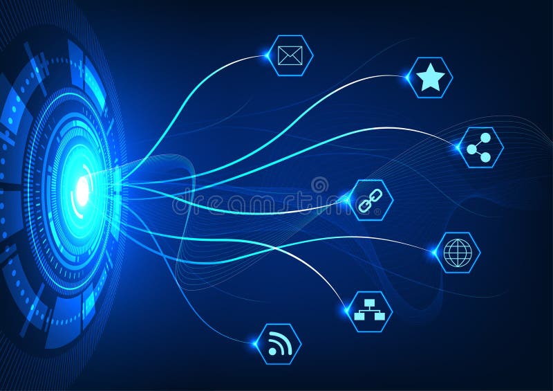 Background Technology Connection Sends Data in the Internet Network ...
