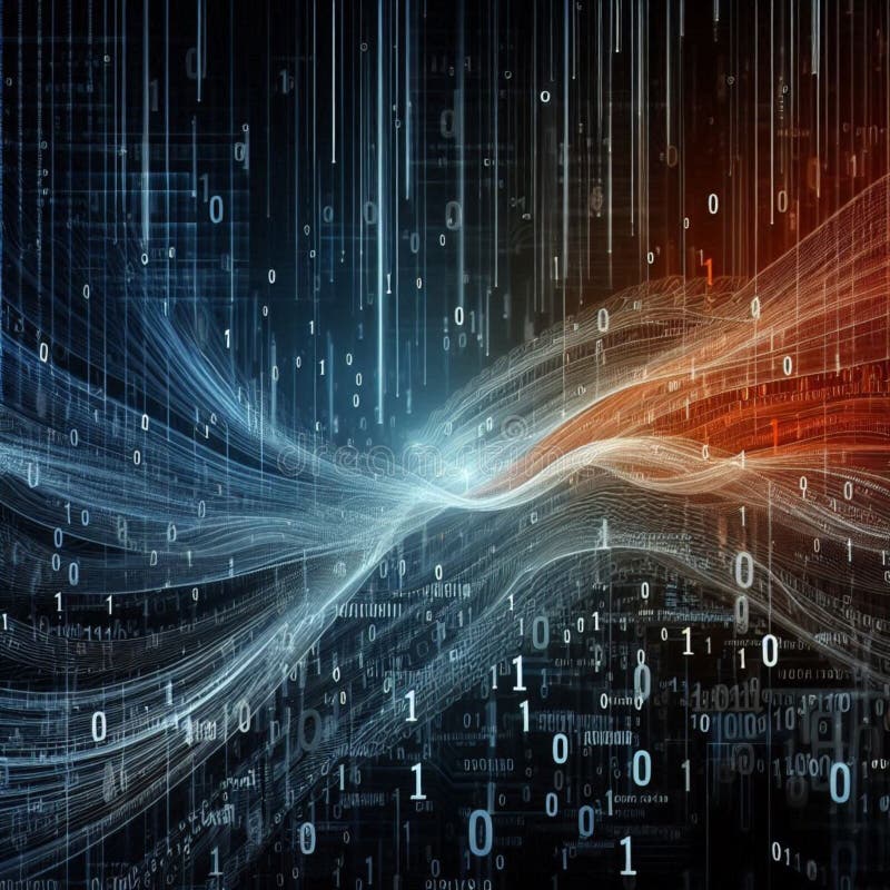 A Background Of Technology With Flowing Letters That Display The Digits 0 And 1 In A Binary Code