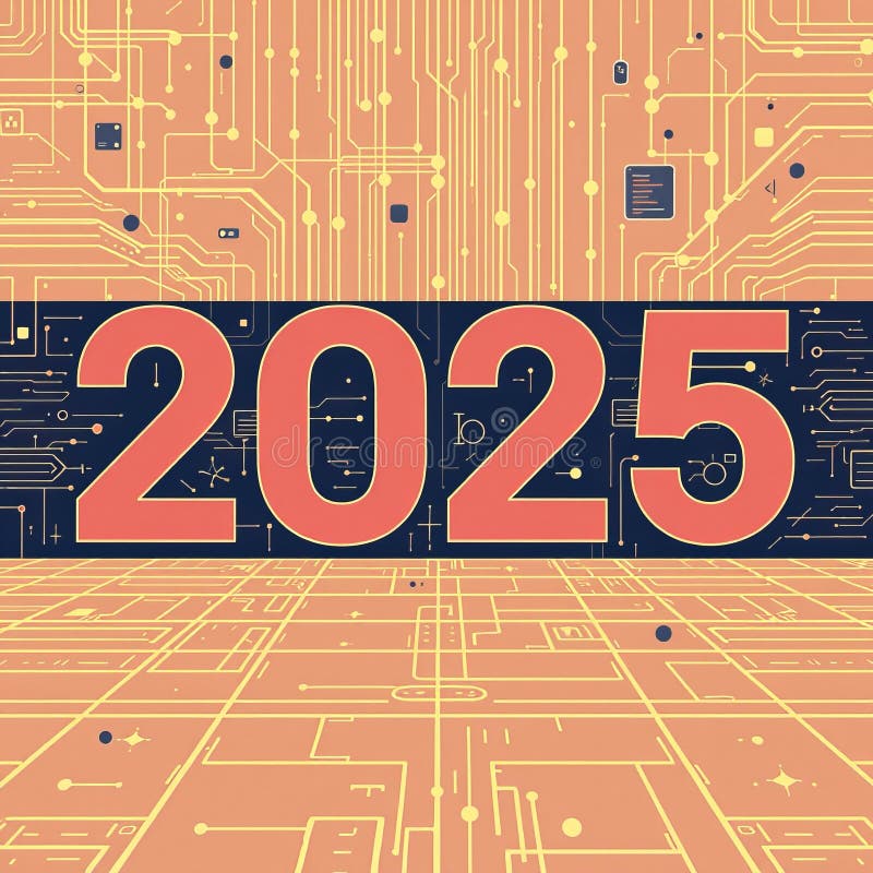 Technology Background 2025 New Year 2025 Illustration Stock ...