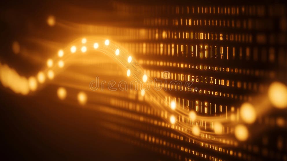 The Background of Technology, Programming, and Cybersecurity Consists of Digital Data Streams ...