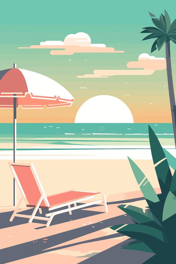 Background Template for Beach Themed Poster Design. Stock Vector ...