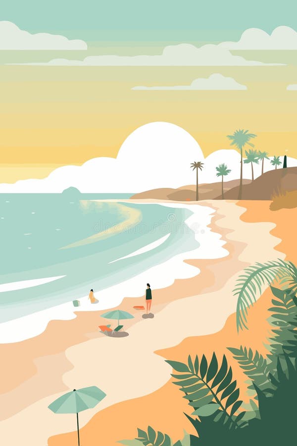 Background Template for Beach Themed Poster Design. Stock Vector ...