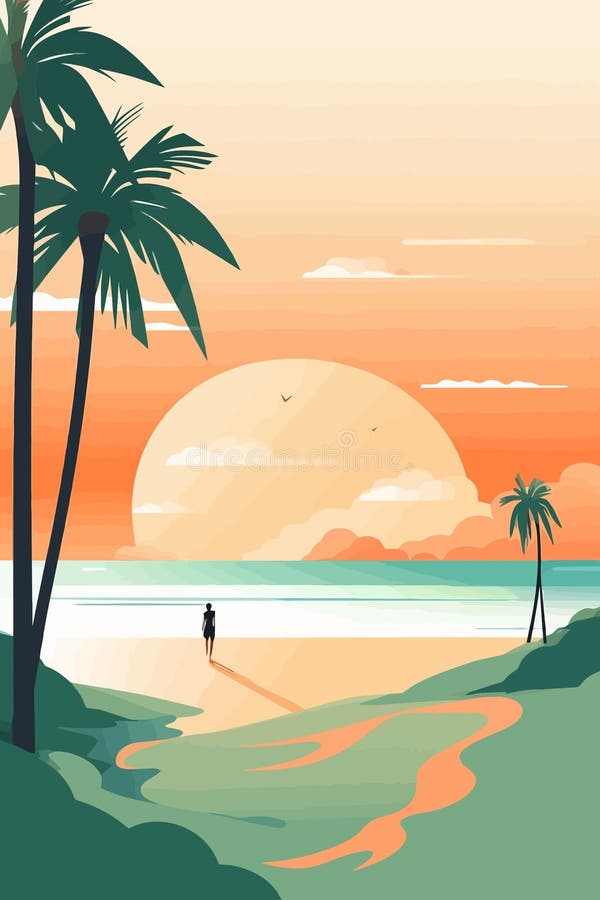 Background Template for Beach Themed Poster Design. Stock Vector ...