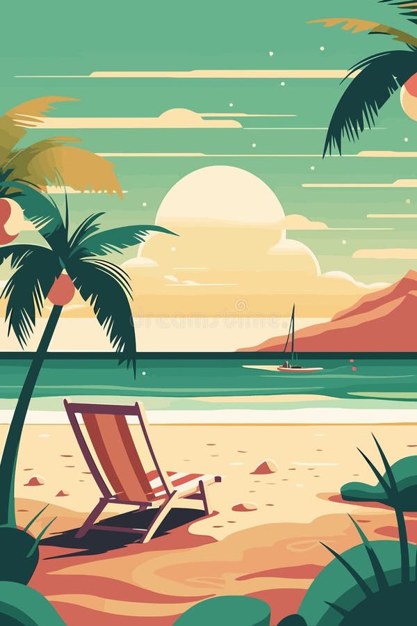 Background Template for Beach Themed Poster Design. Stock Vector ...