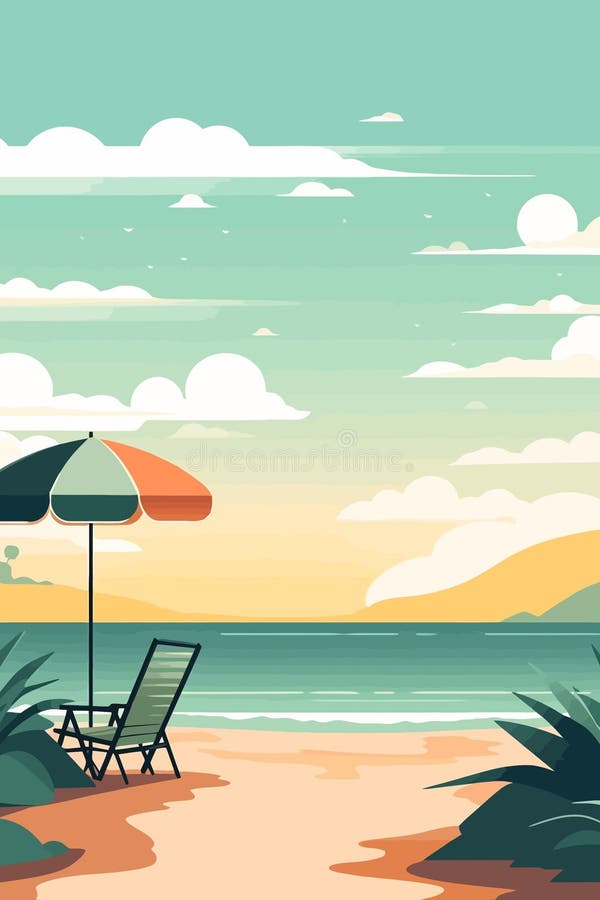 Background Template for Beach Themed Poster Design. Stock Vector ...