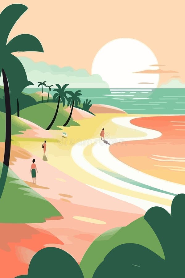 Background Template for Beach Themed Poster Design. Stock Vector ...